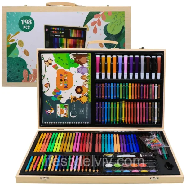 198 PCS Premium Kids Colouring Sets - Shooter.pk