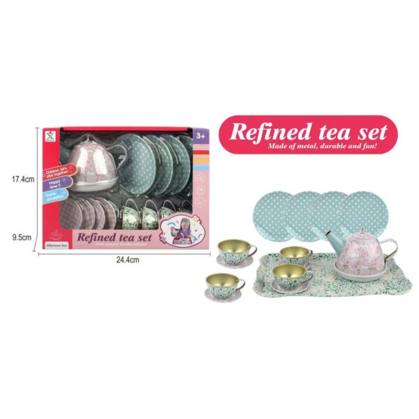 15Pcs Princess Metal Tea Set - Shooter.pk