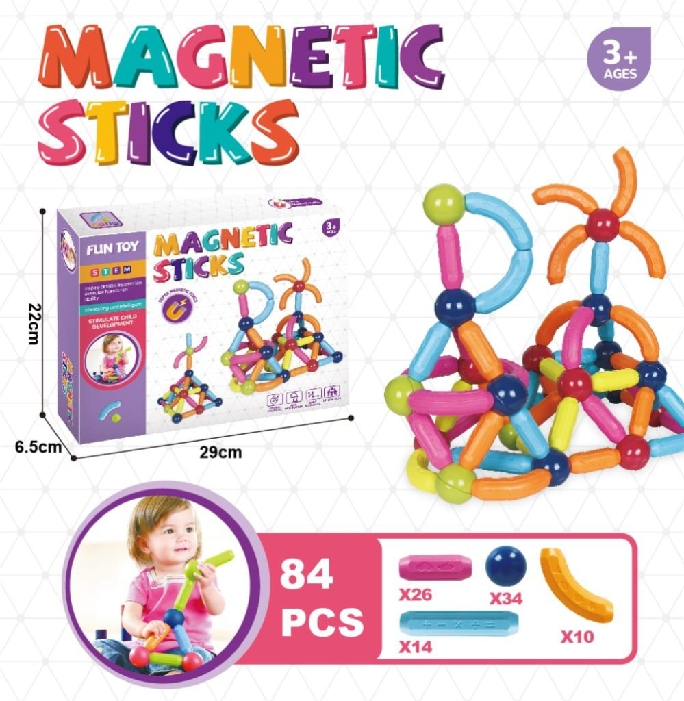 Magnetic Sticks 25 | 28 | 36 | 48 | 62 | 84 piece - Shooter.pk
